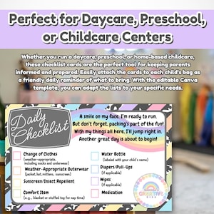 Daycare Forms! Daily Check List Editable Template | Organize Your ...
