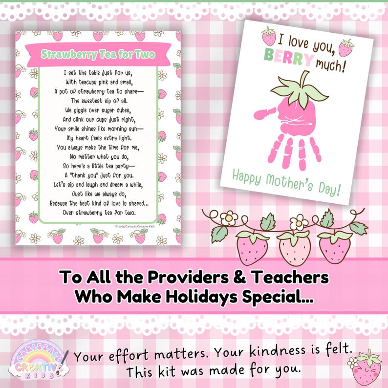 Mother’s Day Gift Craft Kit for Kids | Printable Keepsake Card ...
