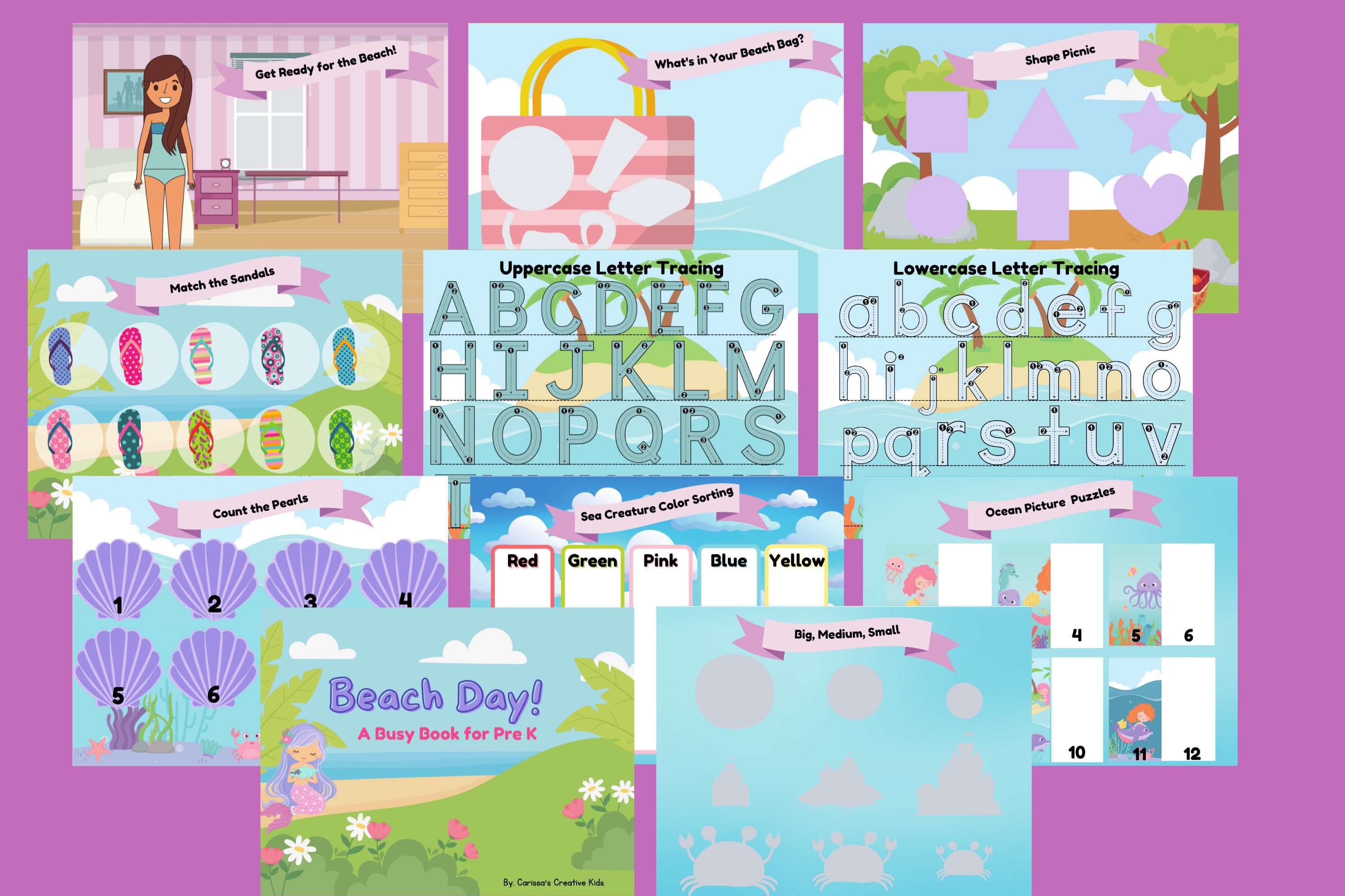 Preschool Busy Book Beach Day Daycare Activities Quiet - Etsy