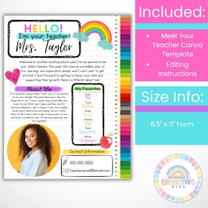 Meet the Teacher Template | Back to School Printable | Teacher ...