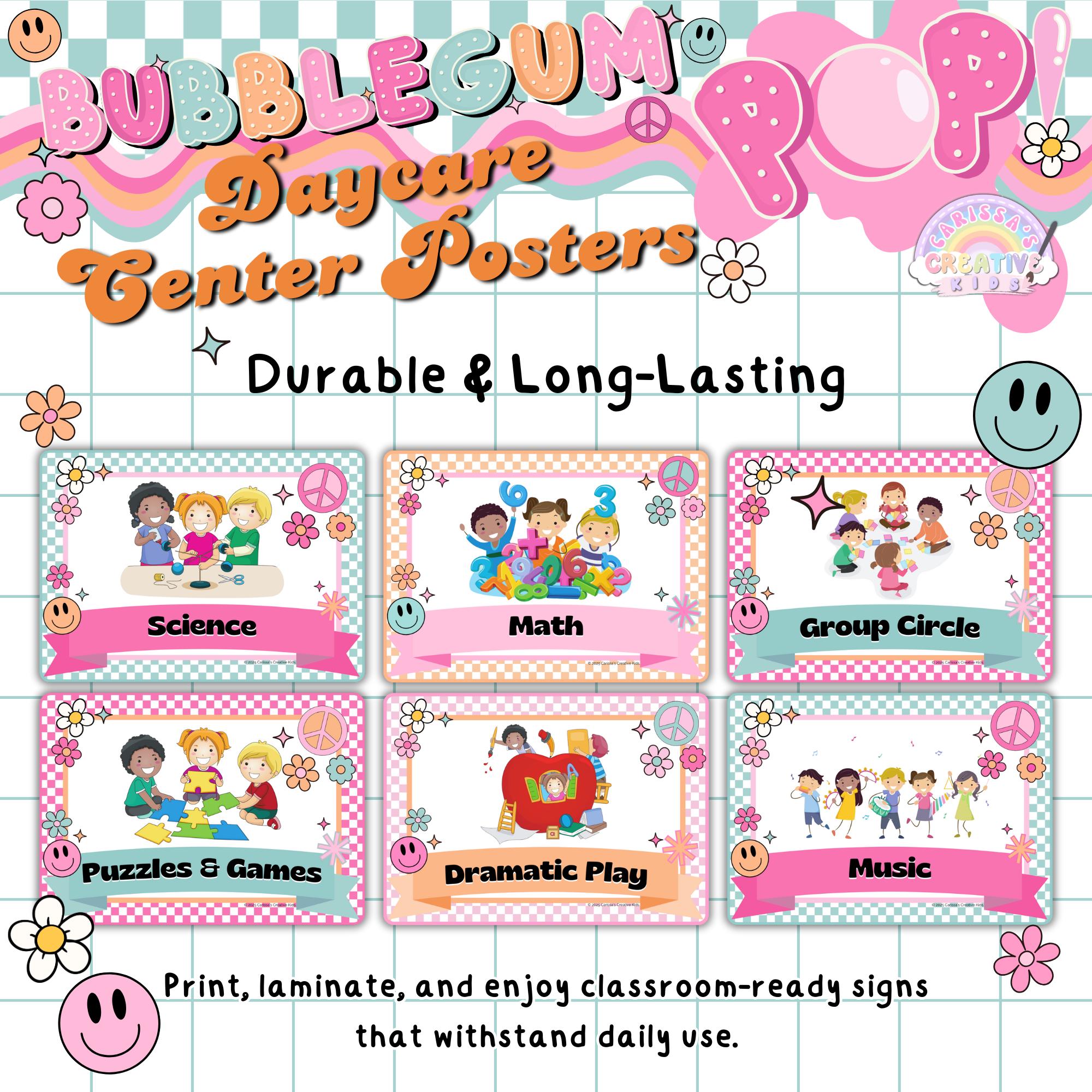 Daycare Classroom Center Signs Editable Posters | Preschool Center ...