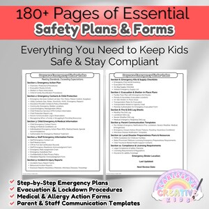 Daycare Emergency Planning Binder Editable Template | Emergency Action ...