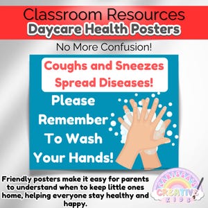 Daycare Sickness Posters | Sick Policy Posters to Help Keep Your Space ...