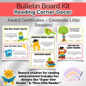 Reading Corner Bulletin Board Kit | Daycare Playroom | Preschool Book ...