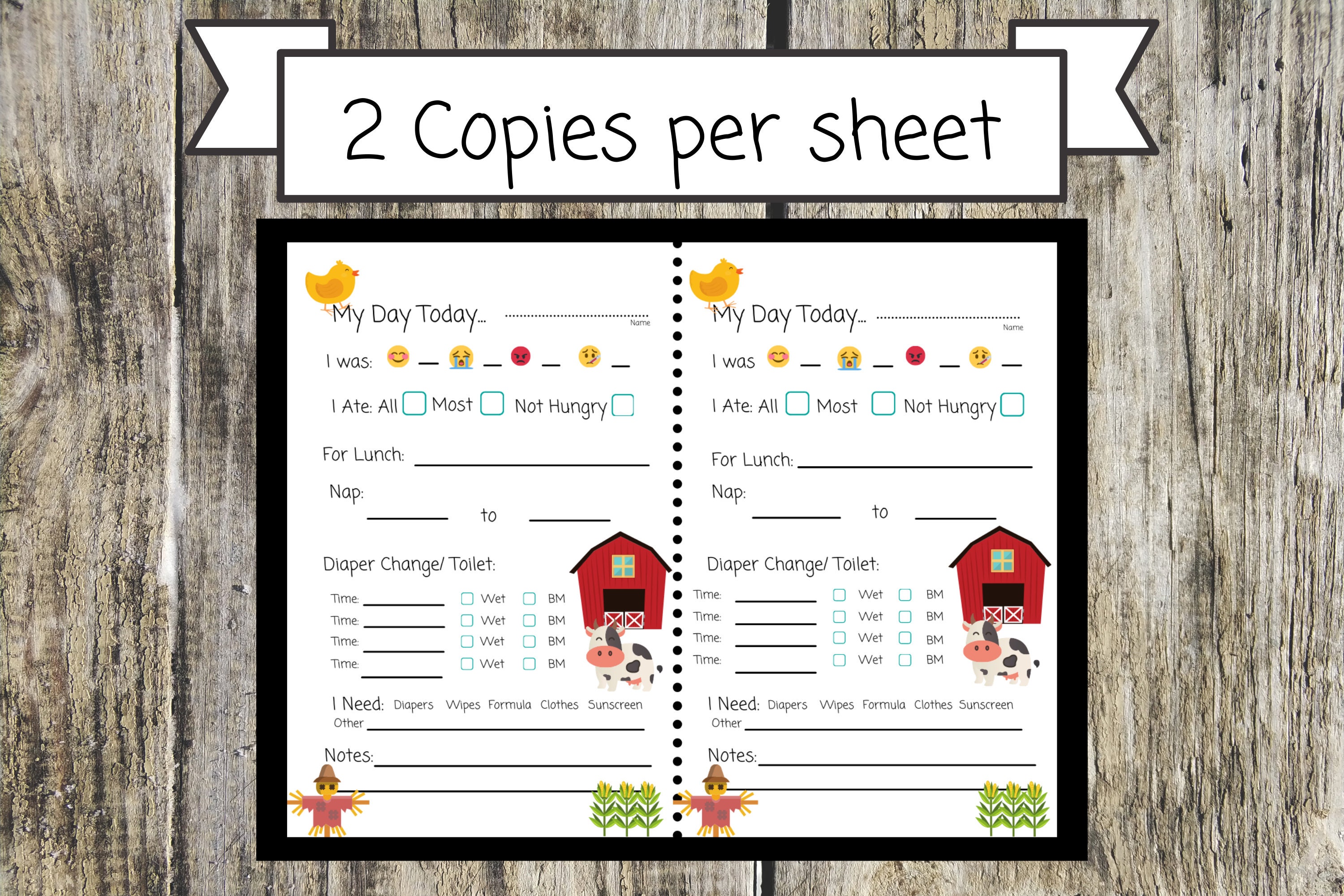 Daily Daycare Reports for Infants Toddlers or Preschoolers - Etsy
