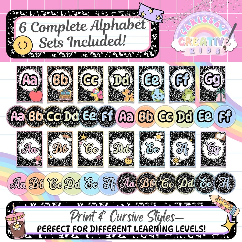Classroom Decor Alphabet Posters | Retro Rainbow Classroom Theme ...