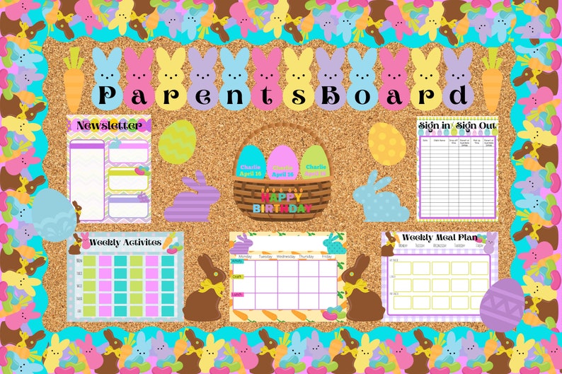 Easter Daycare/ Preschool Bulletin Board Template Parents - Etsy