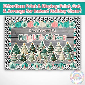 Vintage Christmas Bulletin Board Kit Retro Inspired Classroom Decor ...
