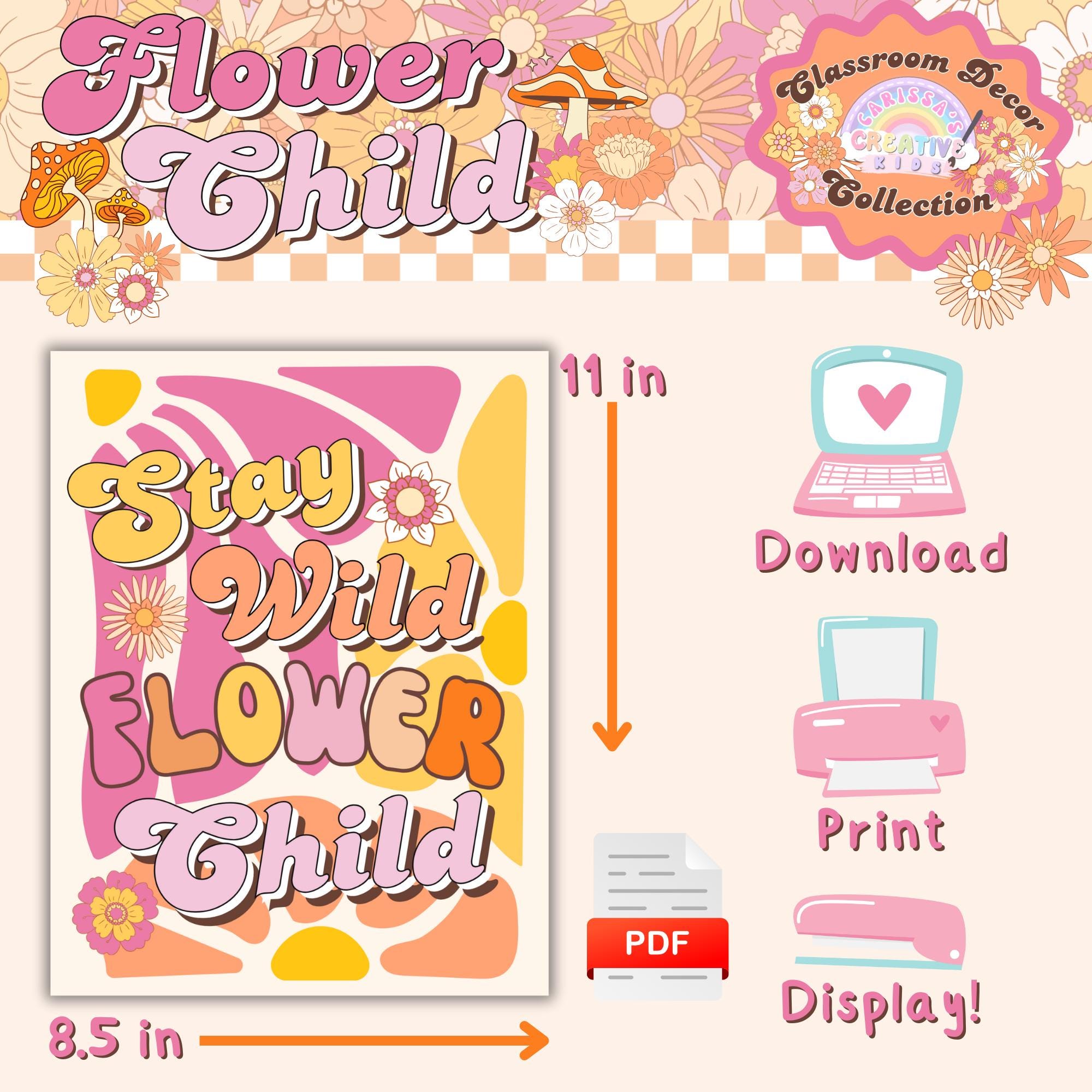 Retro Groovy Classroom Decor Posters | Boho Retro Classroom Theme ...