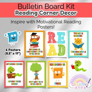 Reading Corner Bulletin Board Kit | Daycare Playroom | Preschool Book ...