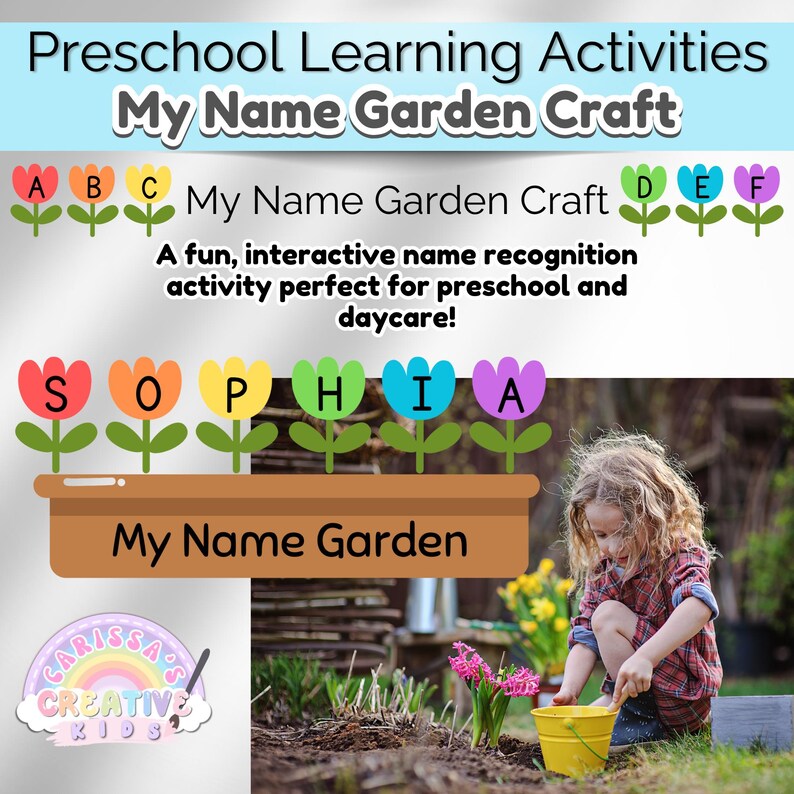 Spring Preschool Name Tracing Activity | Craft Kit for Kids ...