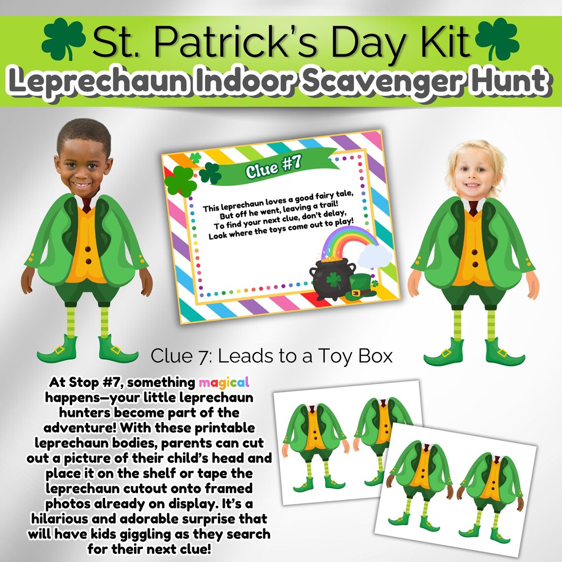 St Patricks Day Leprechaun Scavenger Hunt | Kids Saint Patricks Party ...