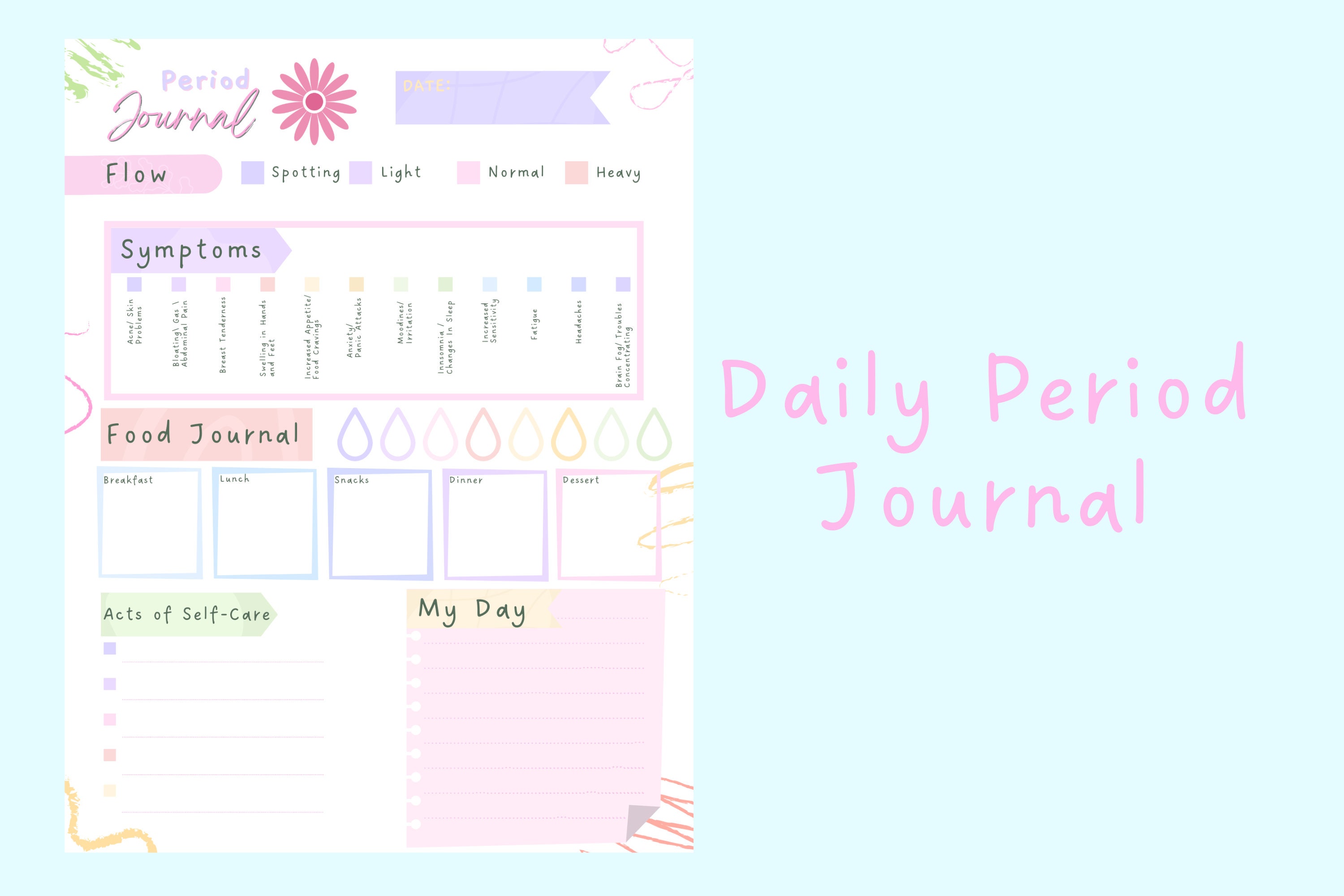 PMS/ PMDD/ Period Tracker and Journal Premenstrual Dysphoric Disorder ...