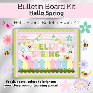 Hello Spring Bulletin Board Kit | Preschool Classroom Decor | Daycare ...