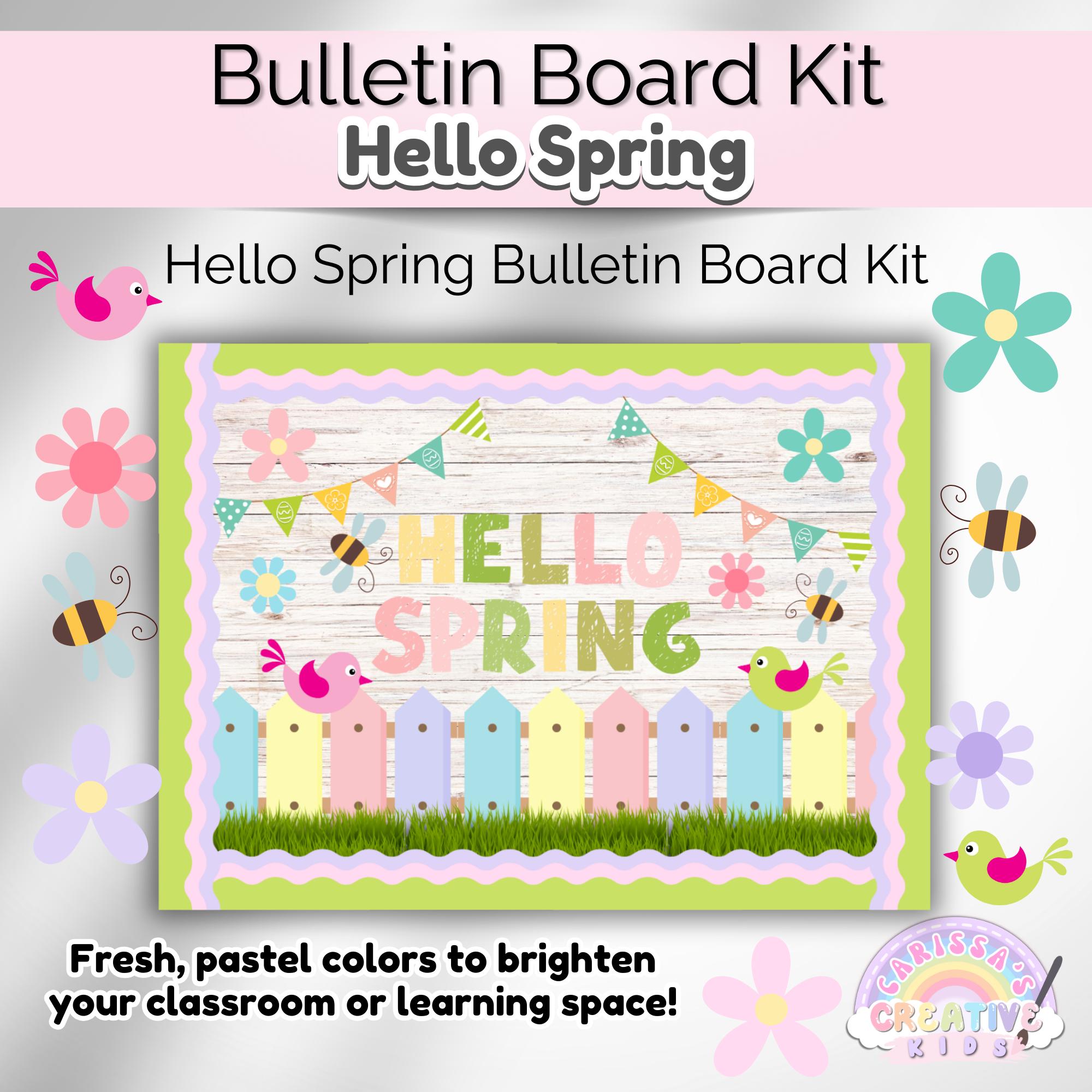 Hello Spring Bulletin Board Kit | Preschool Classroom Decor | Daycare ...
