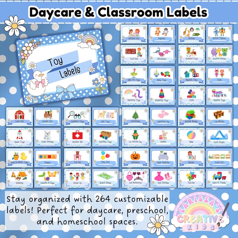 Classroom Decor Labels for Daycare & Preschool | Editable Silly Goose ...