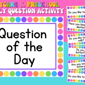 Pre K Question of the Day Daycare or Preschool Activity Pre K Sight ...