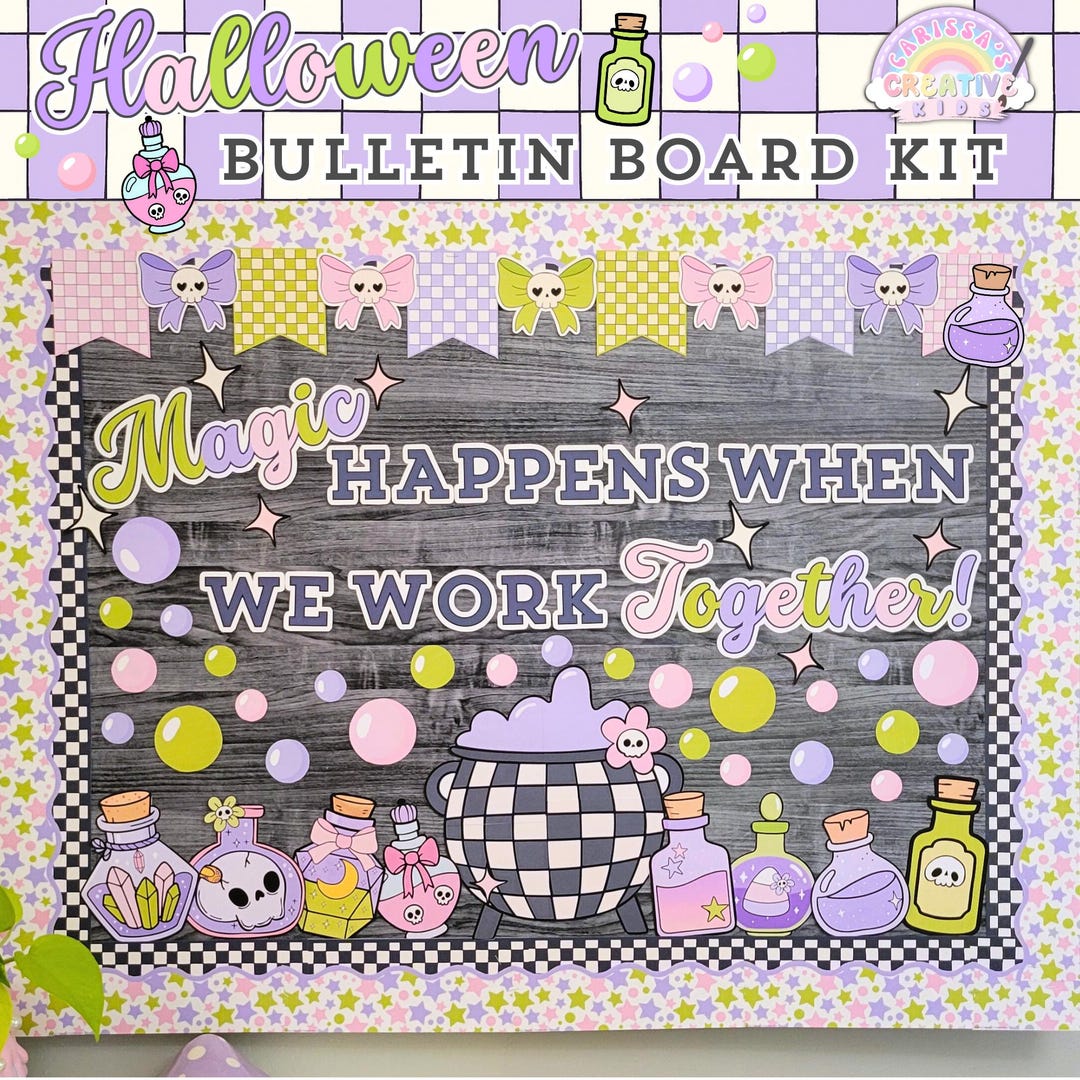 Pastel Halloween Bulletin Board Kit | Printable Classroom Decor | Cute ...