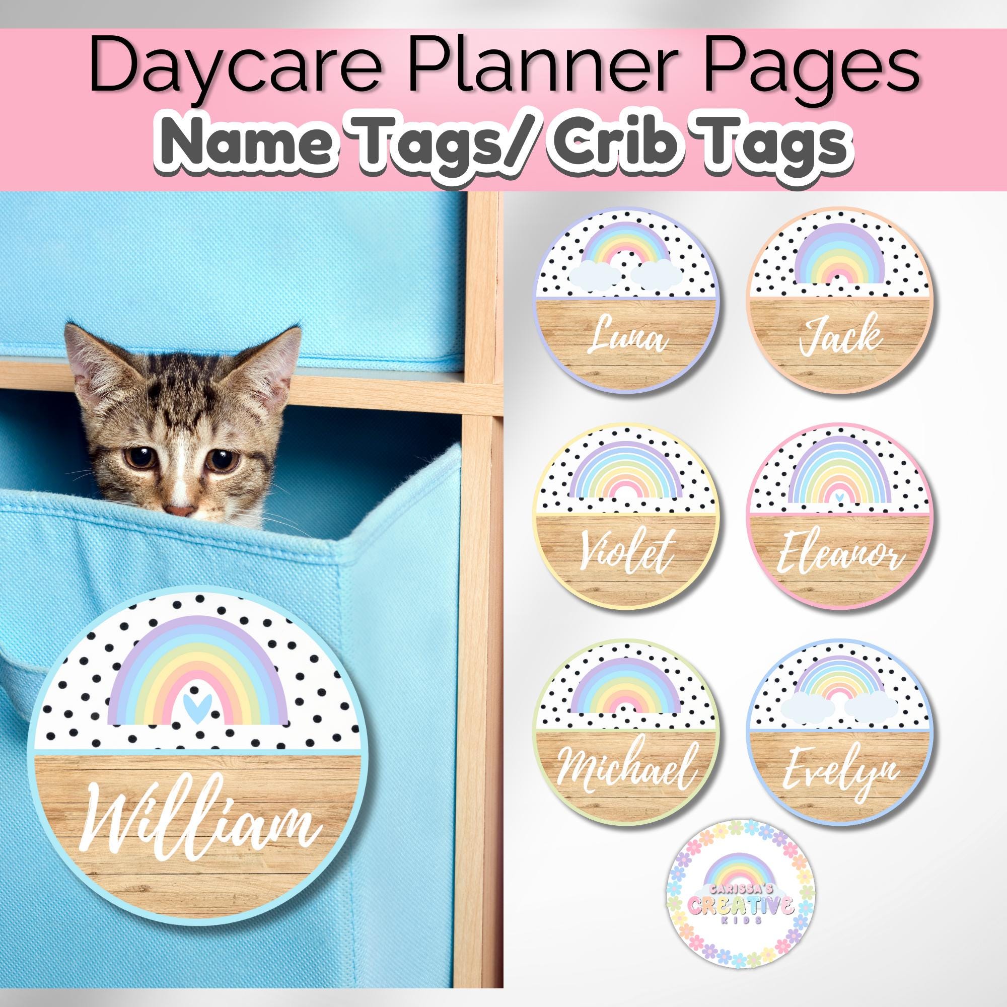 Rainbow Pastel Name Tags | Preschool, Daycare, Childcare Center ...