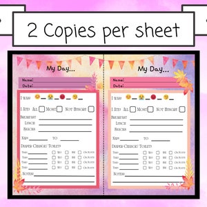 Daily Daycare Reports for Infants, Toddlers or Preschoolers - Etsy