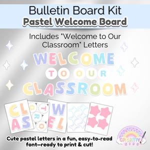Rainbow Pastel Classroom Bulletin Board Kit | Back to School Classroom ...