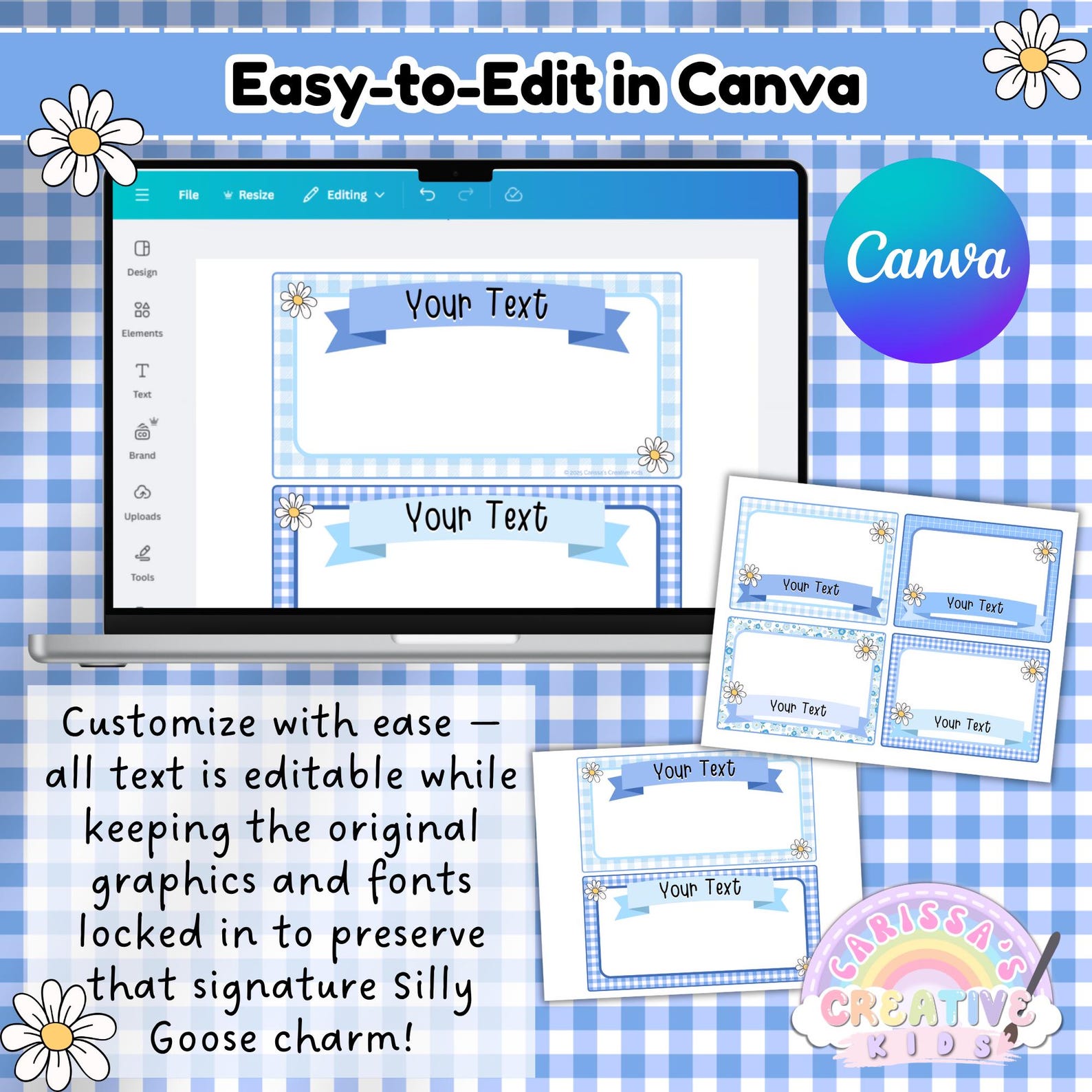 Classroom Decor Labels for Daycare & Preschool | Editable Silly Goose ...