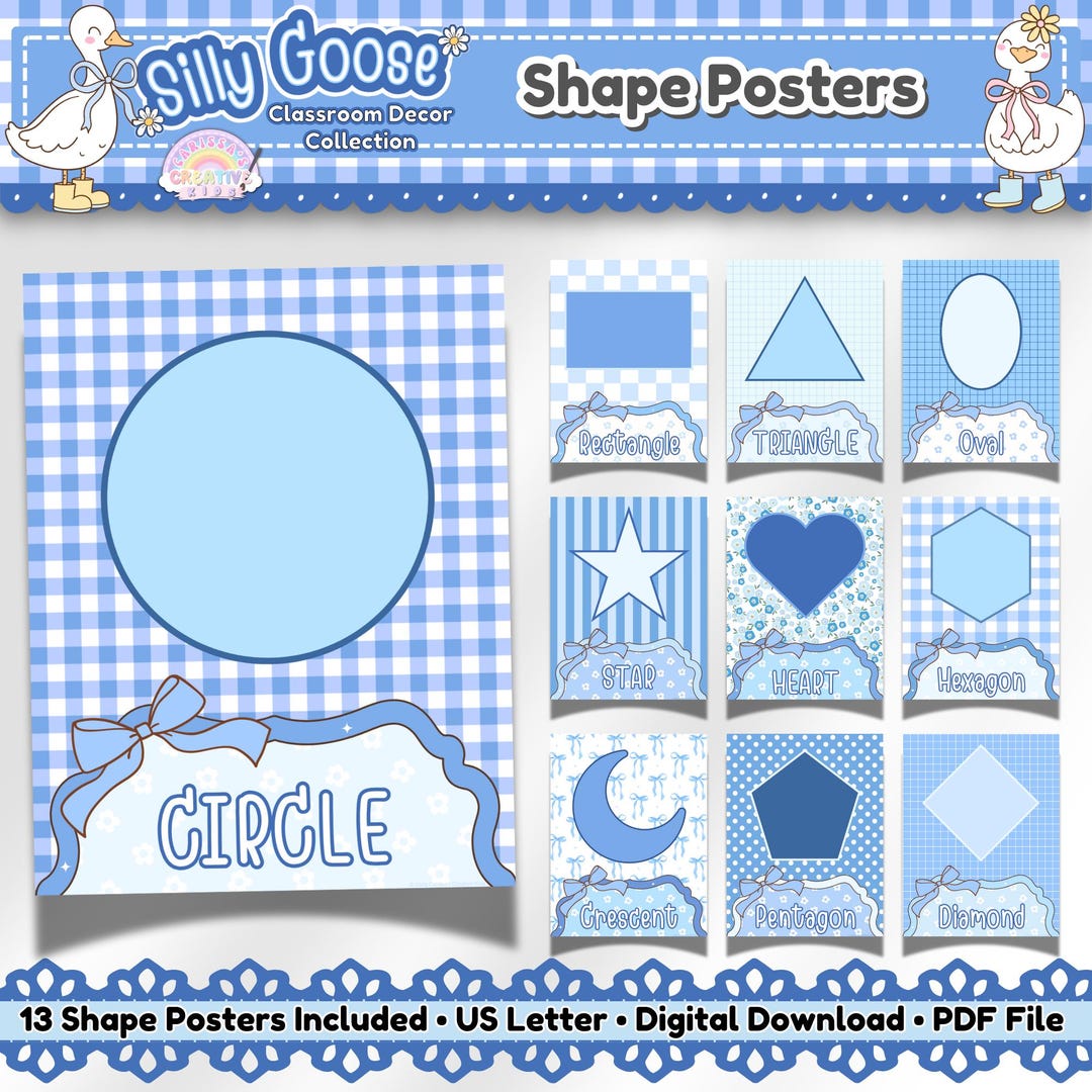 Printable Shape Posters | Silly Goose Classroom Decor | Educational ...