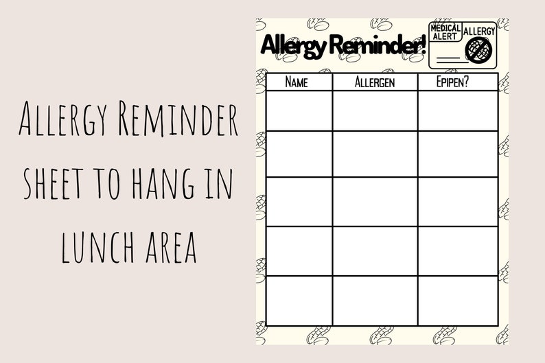 Allergy Awareness Pack for Daycares, Prschools, Home Daycares ...