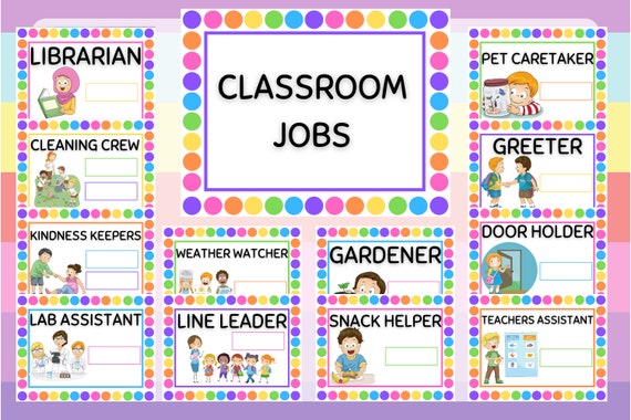 Classroom Job Chart for Your Home Daycare Childcare - Etsy