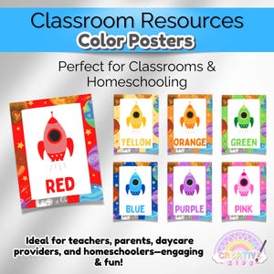 Outer Space Color Posters Classroom Decor | Preschool Daycare Posters ...