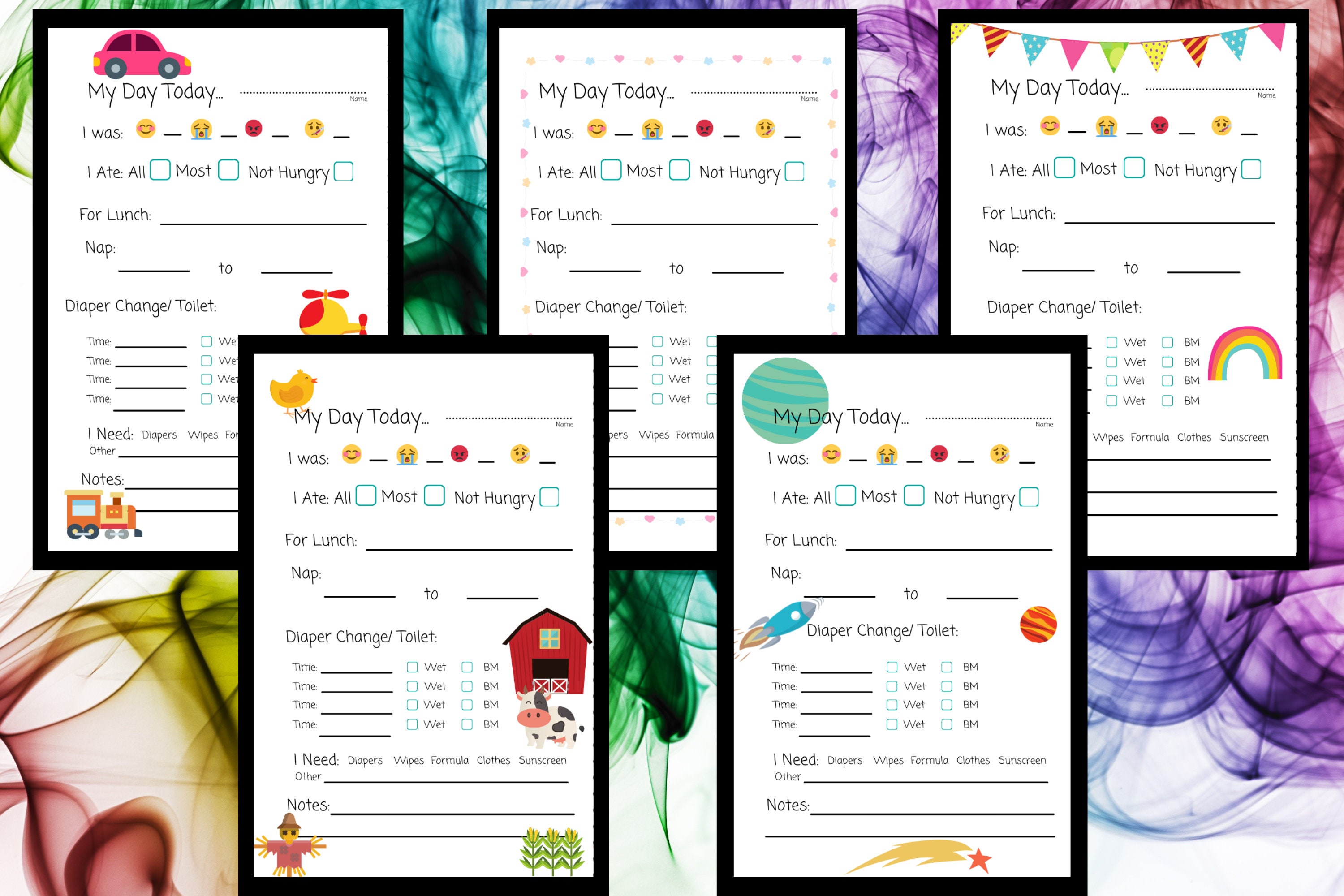 Daily Daycare Reports for Infants Toddlers or Preschoolers - Etsy