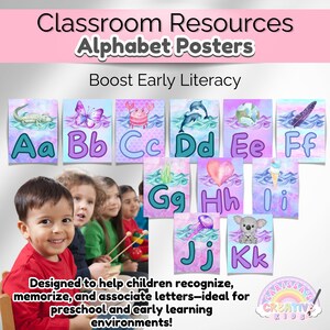 Under the Sea Alphabet Posters Preschool Classroom Decor | Mermaid ...