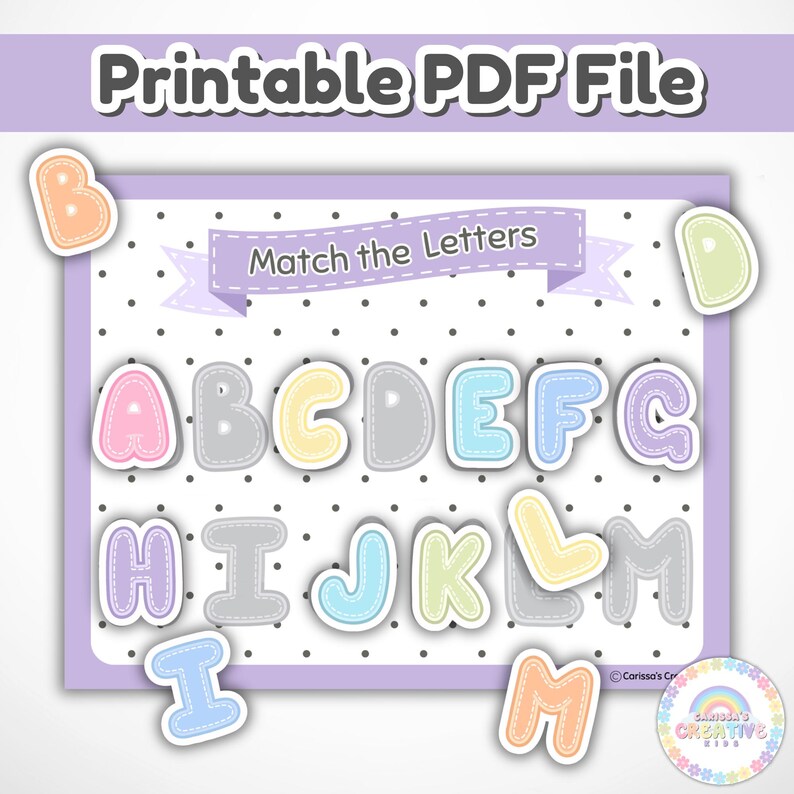 Letter Matching Toddler Quiet Time Book | Busy Book Digital Download ...