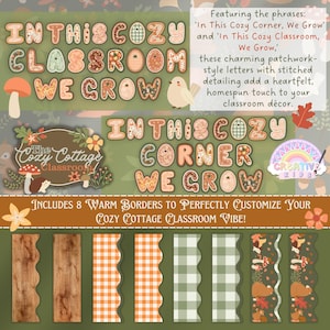 Cozy Cottage Classroom Printable Bulletin Board Kit | Cottagecore ...