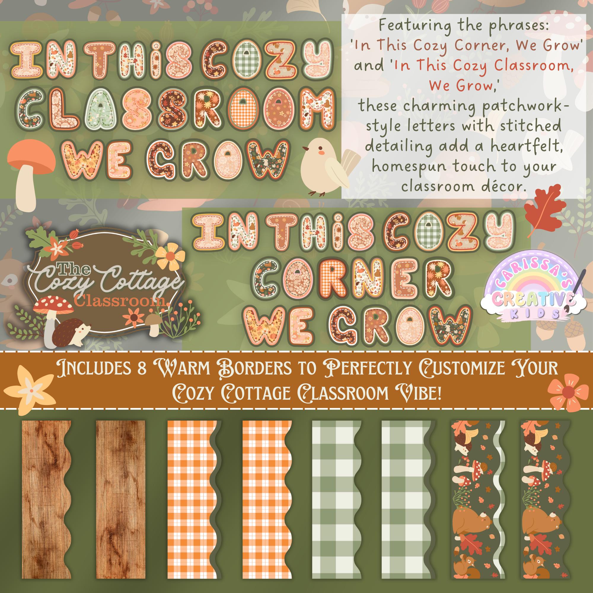 Cozy Cottage Classroom Printable Bulletin Board Kit | Cottagecore ...