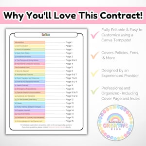 Daycare Forms | Daycare Contract for Childcare Centers and in Home ...