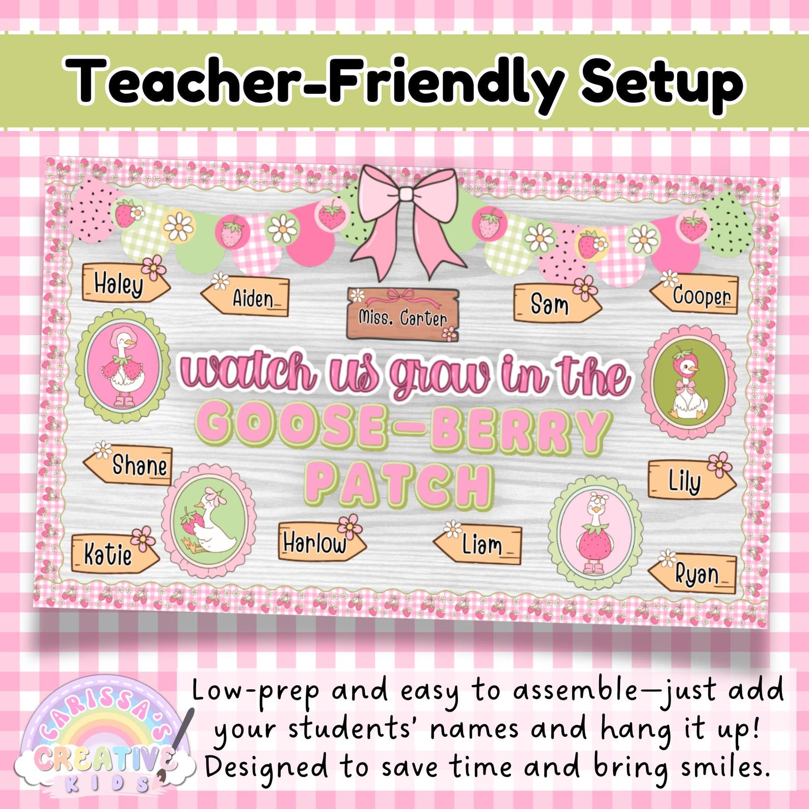 Goose-berry Patch Bulletin Board Kit • Strawberry Classroom Decor ...