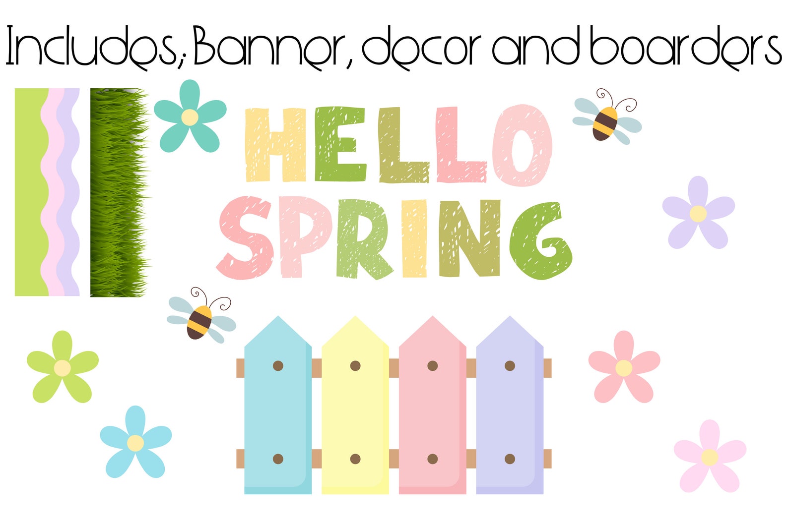 Hello Spring Bulletin Board Kit Classroom Decor Daycare - Etsy