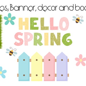 Hello Spring Bulletin Board Kit Classroom Decor Daycare Preschool ...