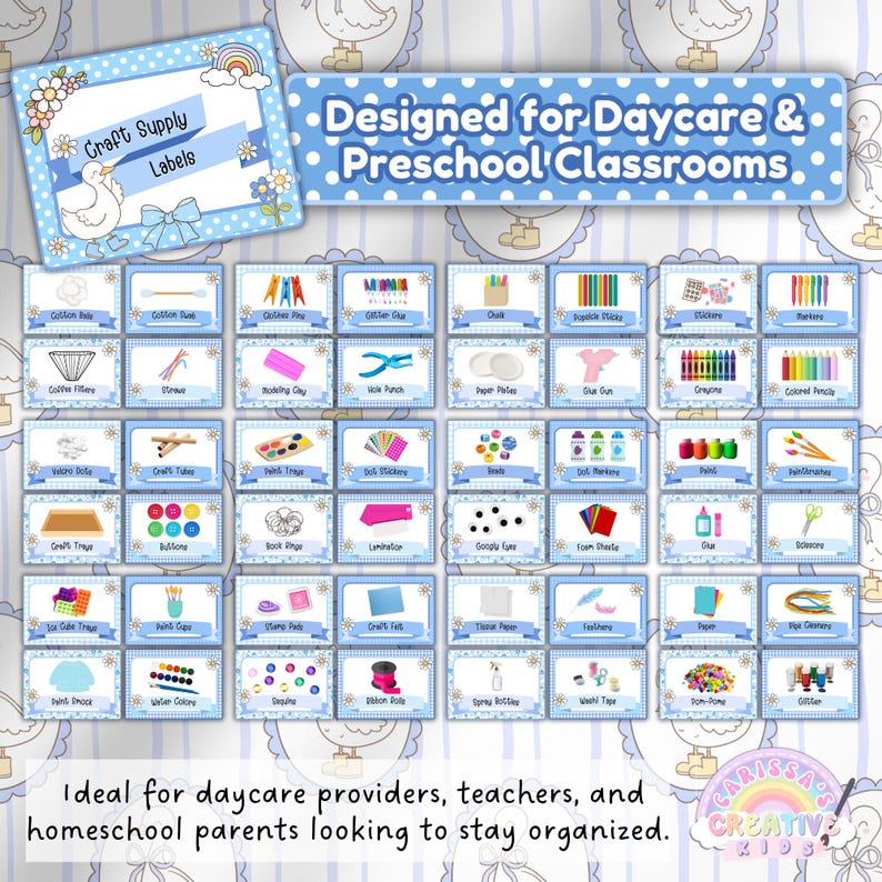 Classroom Decor Labels for Daycare & Preschool | Editable Silly Goose ...