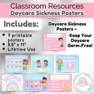 Daycare Sickness Posters | Sick Policy Posters to Help Keep Your Space ...