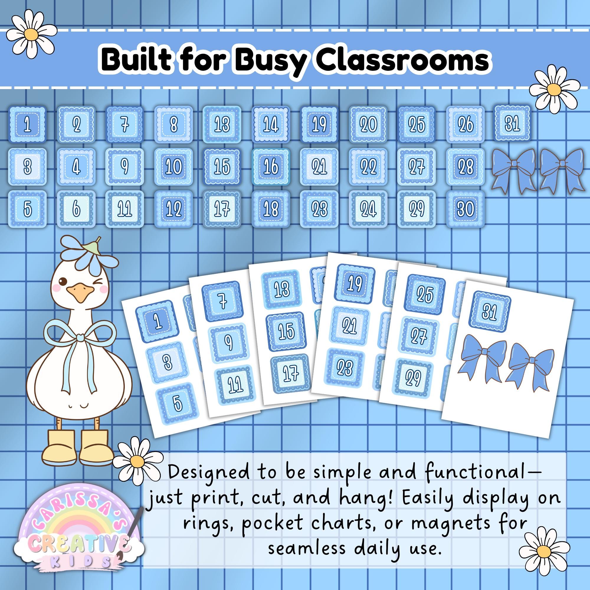 Editable Flip Calendar | Classroom Decor Silly Goose Theme | Daily Date ...