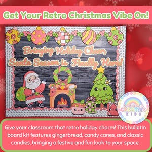 Retro Christmas Bulletin Board Kit! Holiday Classroom Decor for Your ...