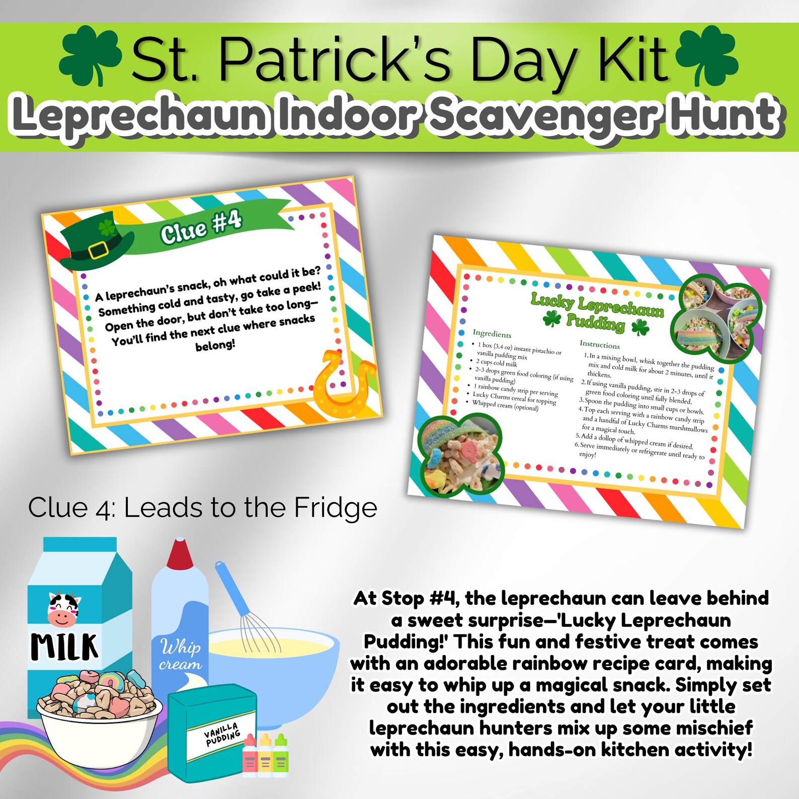 St Patricks Day Leprechaun Scavenger Hunt | Kids Saint Patricks Party ...