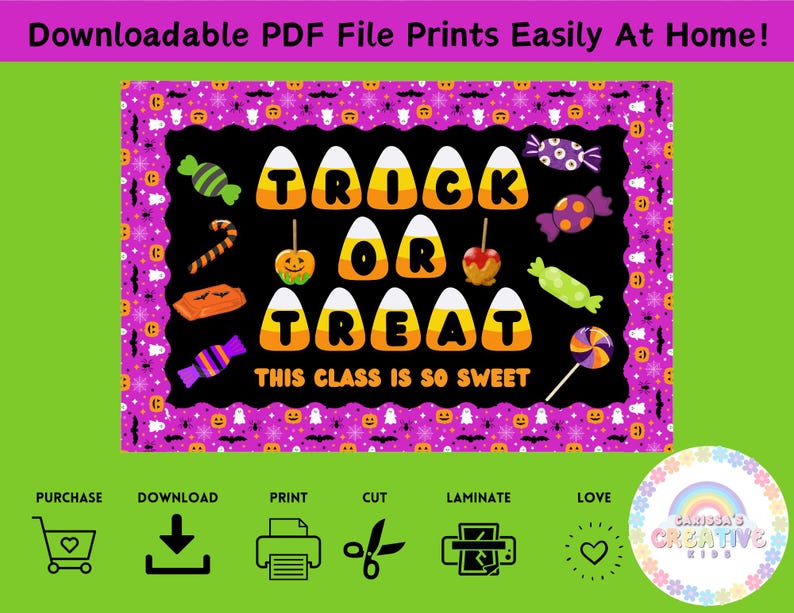 Halloween Classroom Bulletin Board | Cute Halloween Class Decor ...