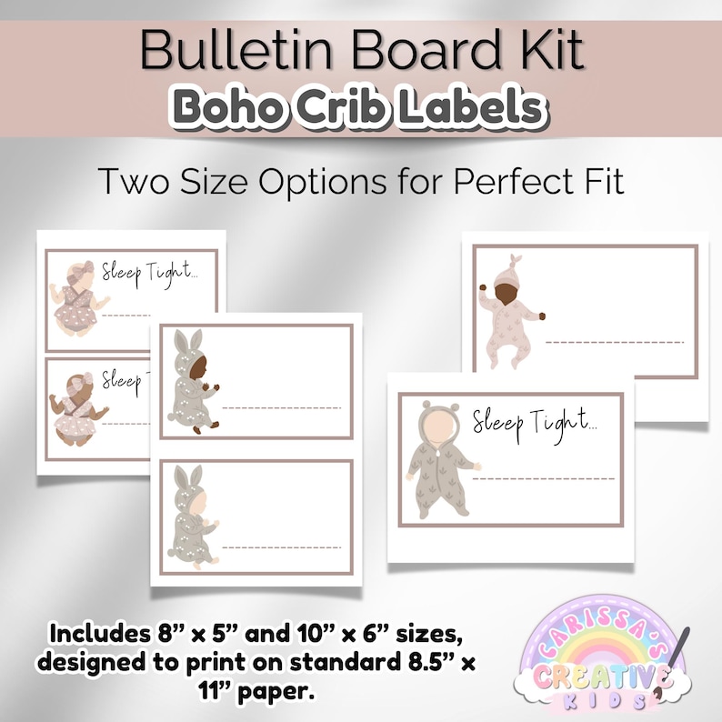 Boho Daycare Crib Labels Infant Classroom Printables Template | Name ...
