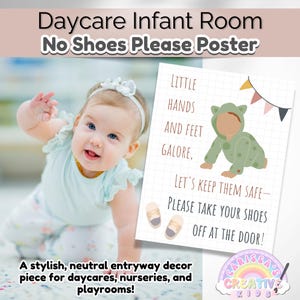 Daycare Infant Classroom Boho Entryway Printable No Shoes Poster ...