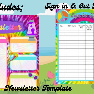 Tie- Dye Daycare/ Preschool Bulletin Board Template | Parents Board ...