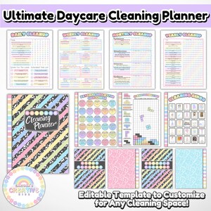 Ultimate Cleaning Planner | Prefilled for Daycares| Editable Template ...