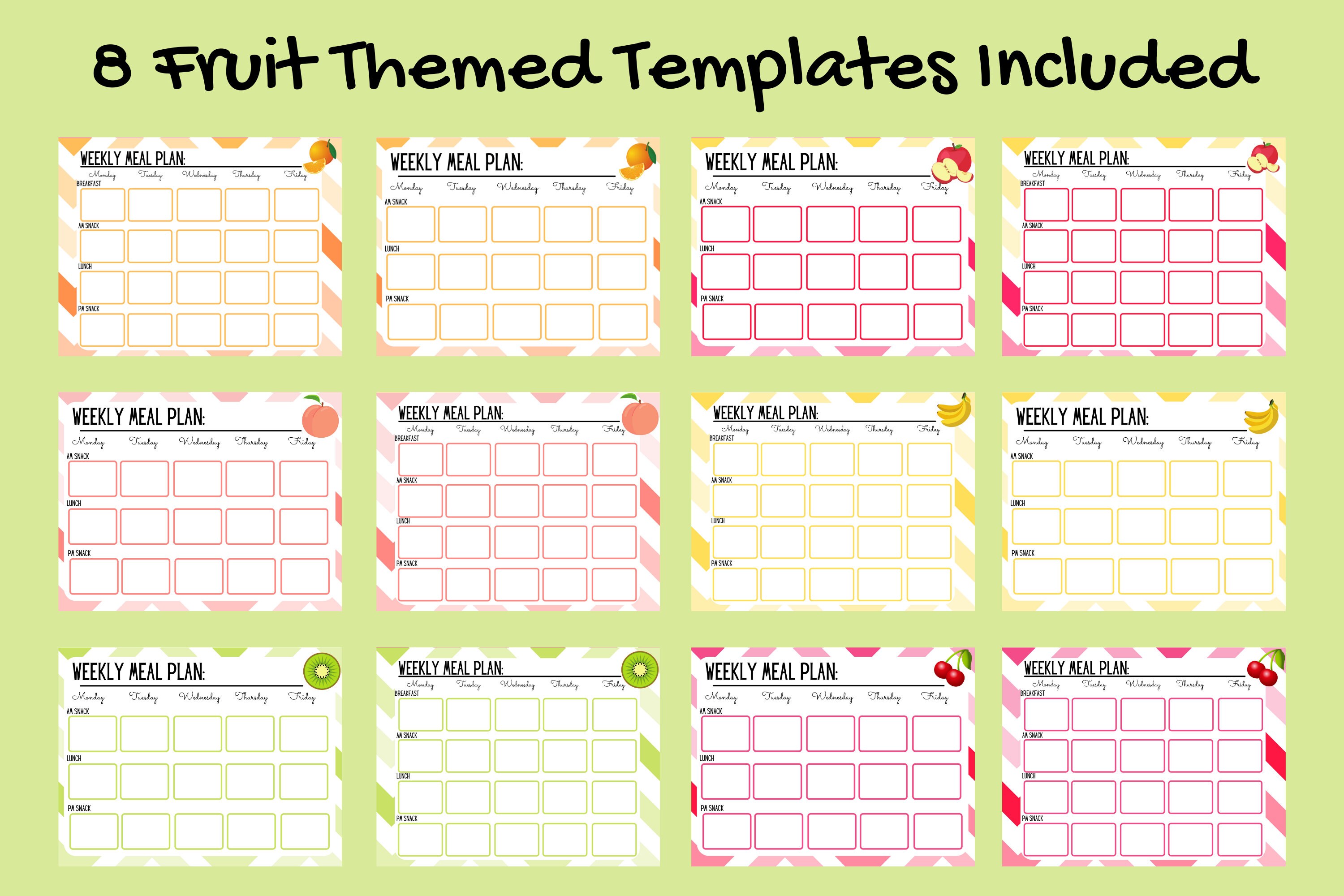 Editable Daycare Meal Planner Childcare Menu Planner Home - Etsy